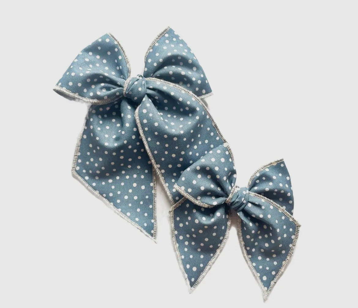 Slate Dotted Bow – Bundles & Bliss